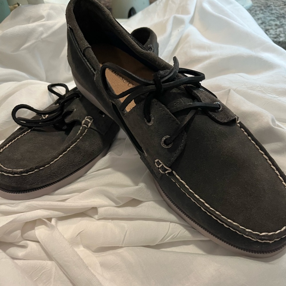 Men’s Dark Grey Suede Boat Shoe By Bass , - Gem